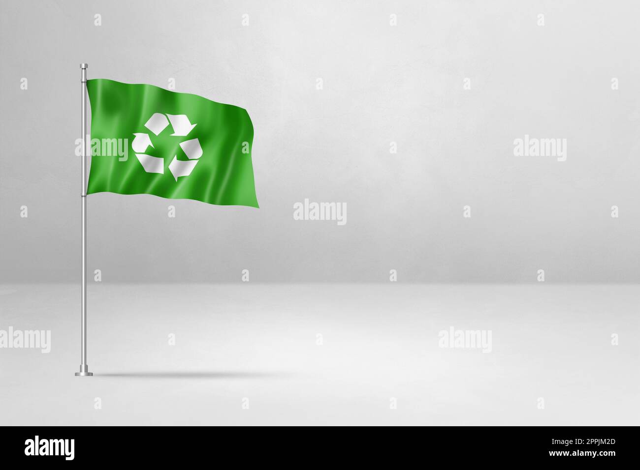 recycling symbol flag, 3D illustration, isolated on white Stock Photo ...
