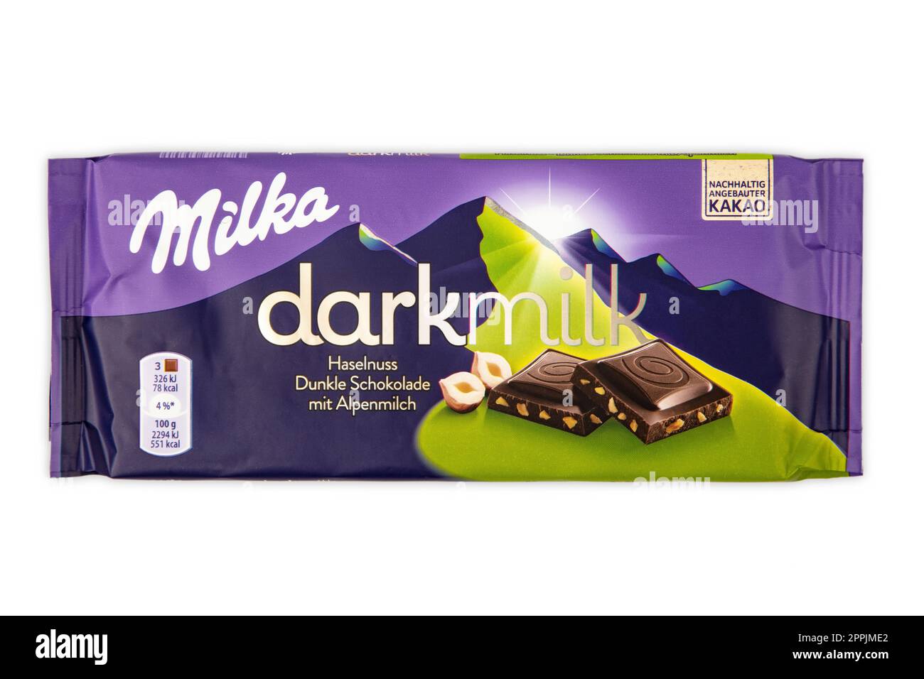 Bar of Hazelnut and dark MILK Chocolate Stock Photo - Alamy