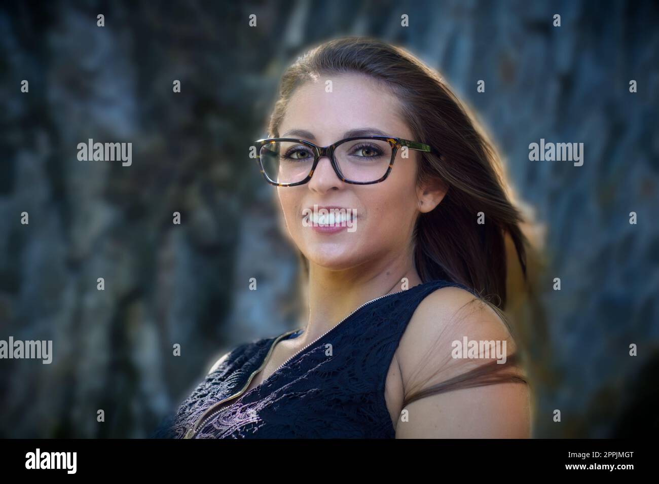 Beautiful young woman glasses hi-res stock photography and images - Alamy