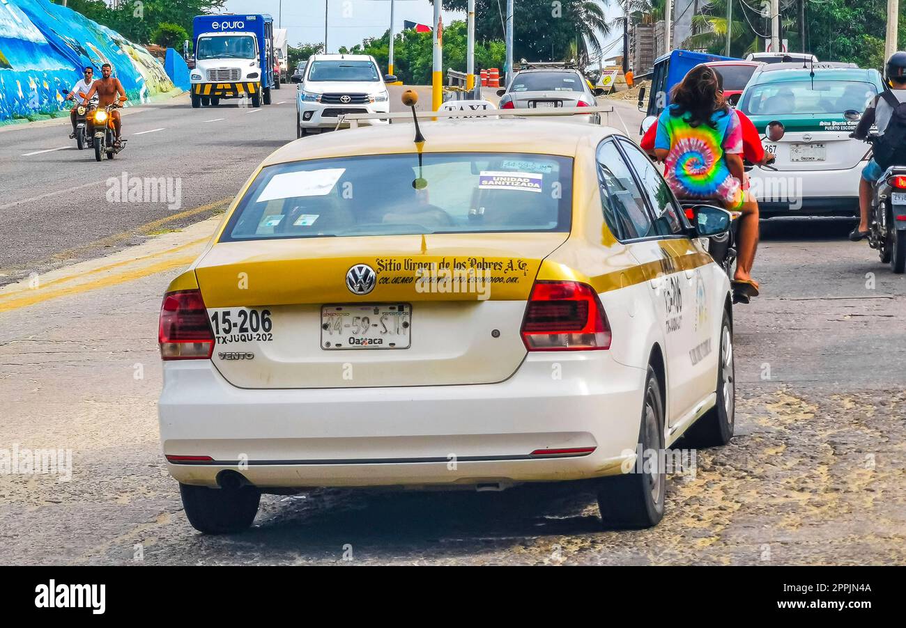 Green turquoise blue taxi cab car in Puerto Escondido Mexico Stock ...
