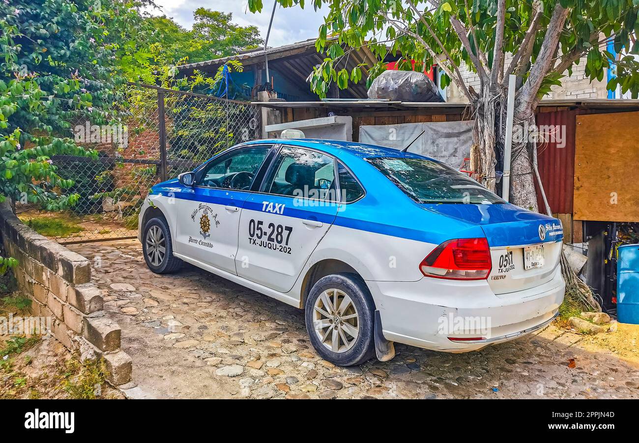 Green turquoise blue taxi cab car in Puerto Escondido Mexico Stock ...