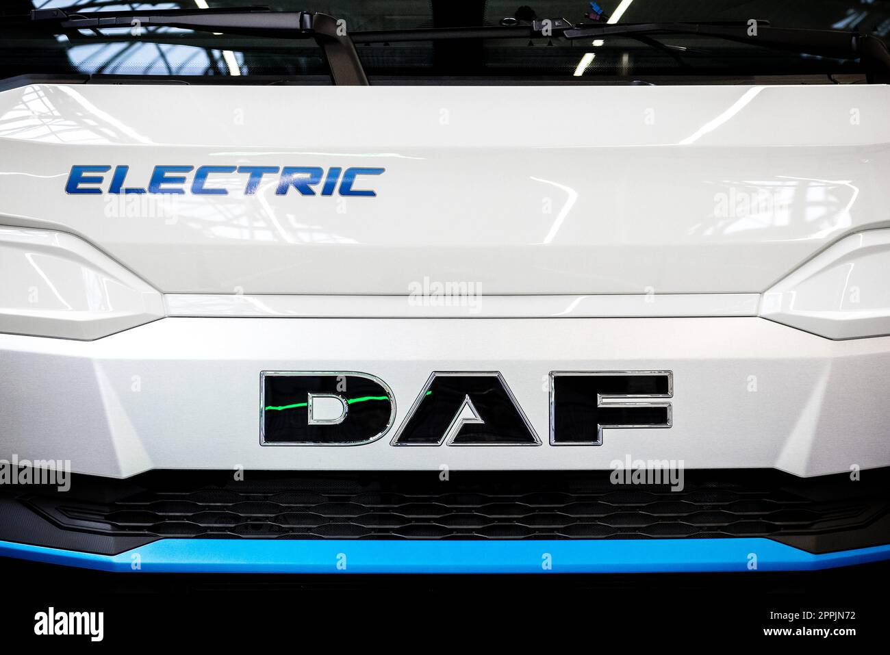 EINDHOVEN - An assembly line for electric trucks in a factory on the ...