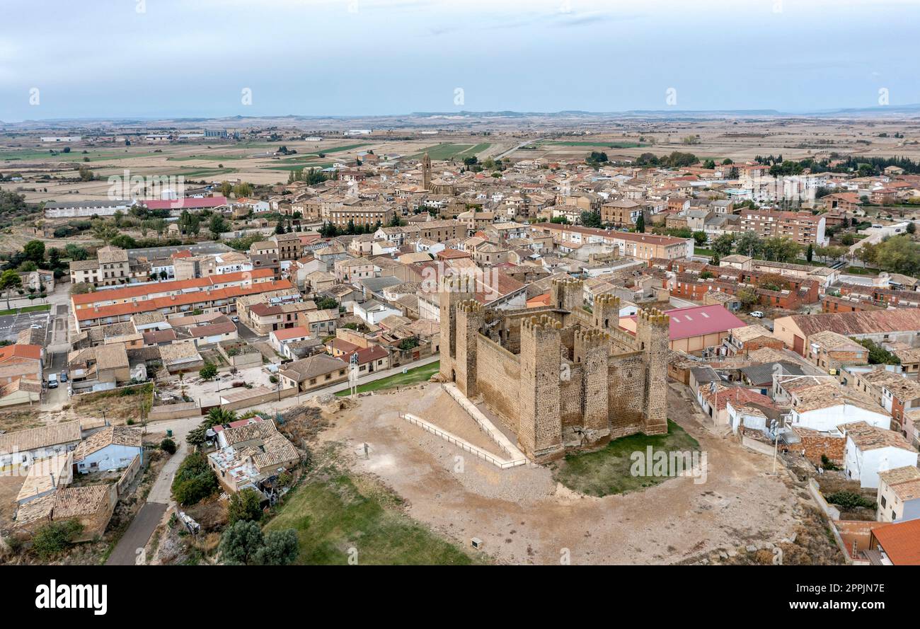 Castle in Sadaba with beauty sky in Saragossa Aragon Spain Stock Photo ...
