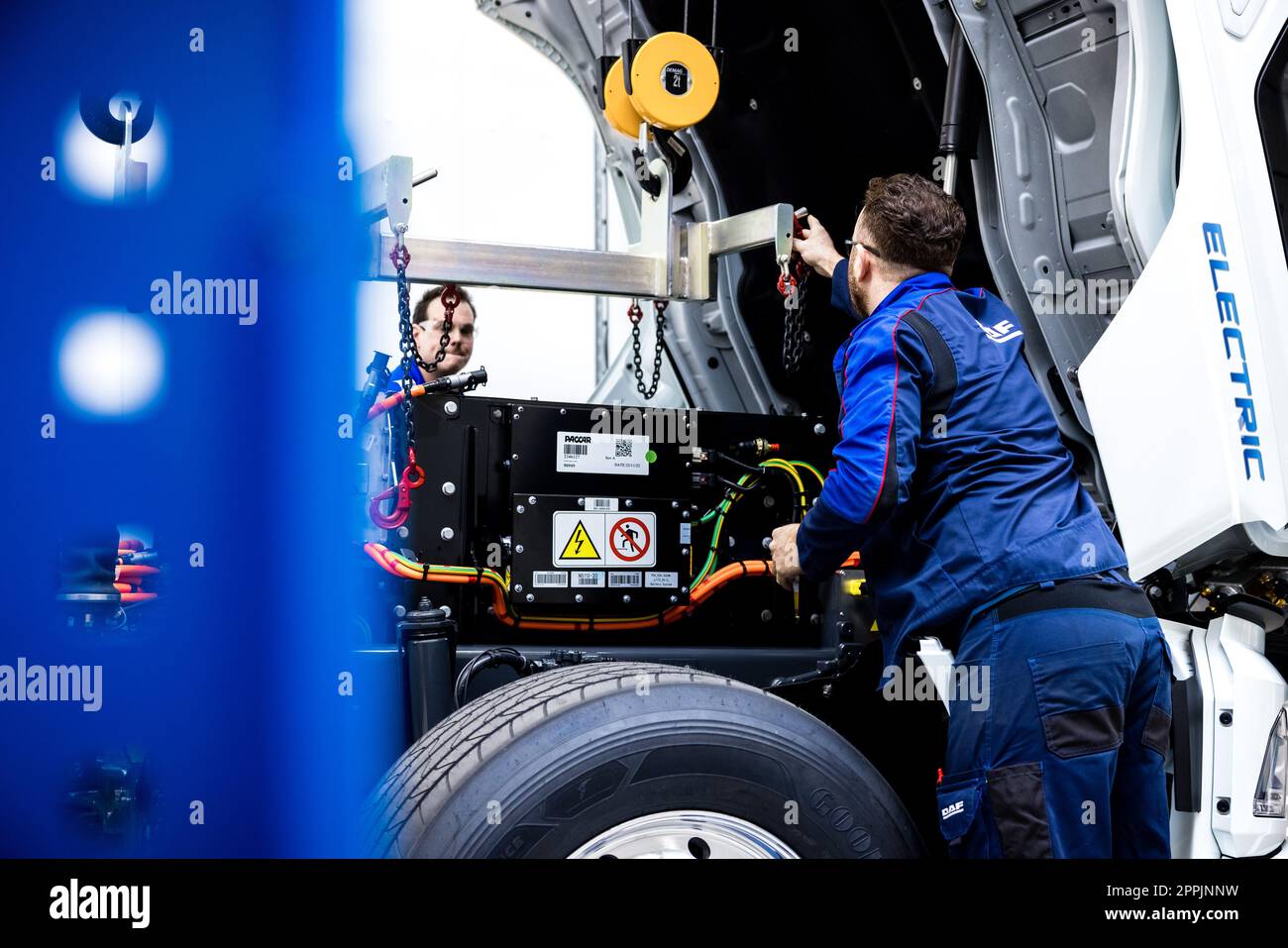 EINDHOVEN - An assembly line for electric trucks in a factory on the ...