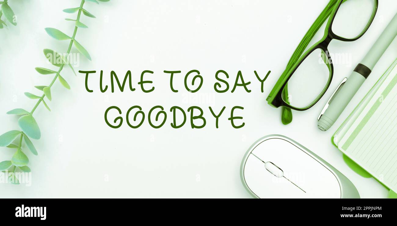 Inspiration showing sign Time To Say Goodbye. Business overview Bidding ...