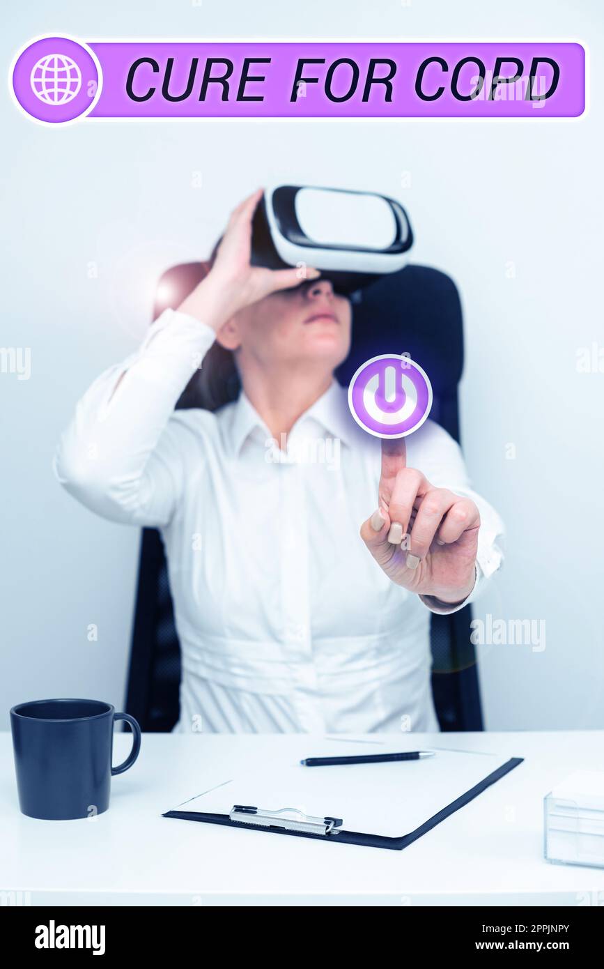 Sign displaying Cure For Copd. Business idea Medical treatment over ...