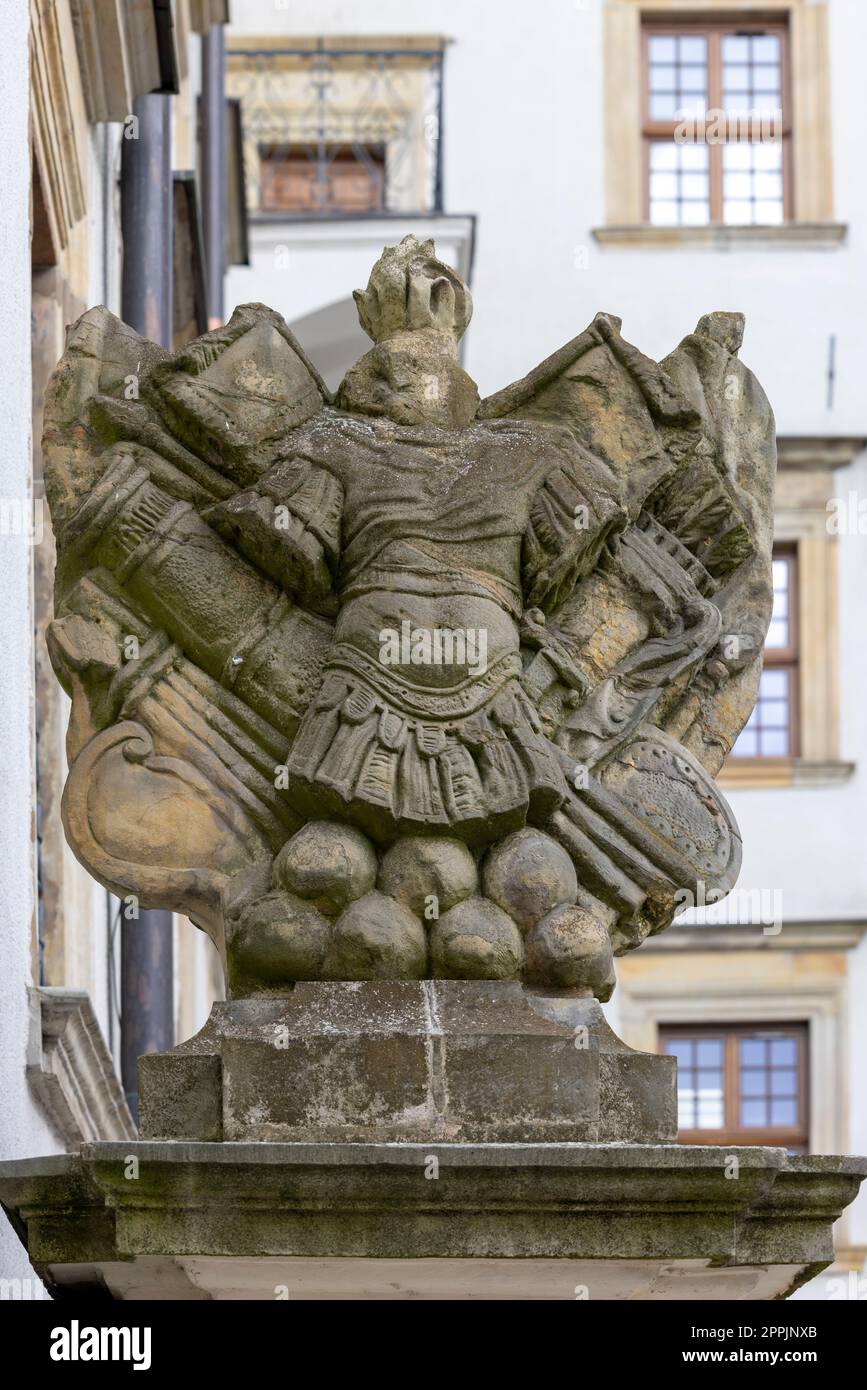 Sculpture above the entrance gate to medieval Ducal Castle (Szczecin ...
