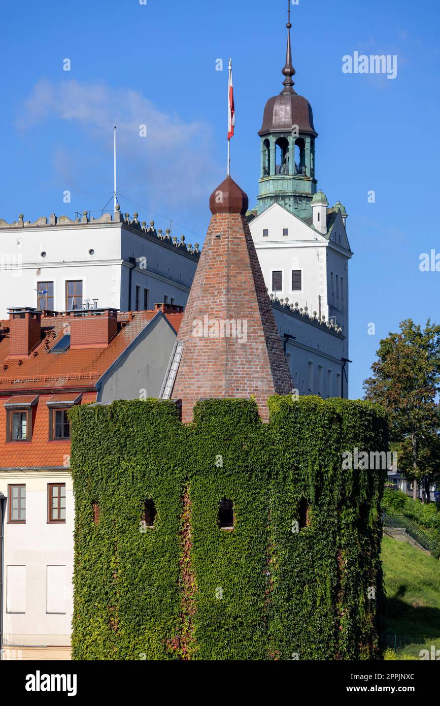 Tower of Seven Coats, in the background medieval Ducal Castle, Szczecin ...