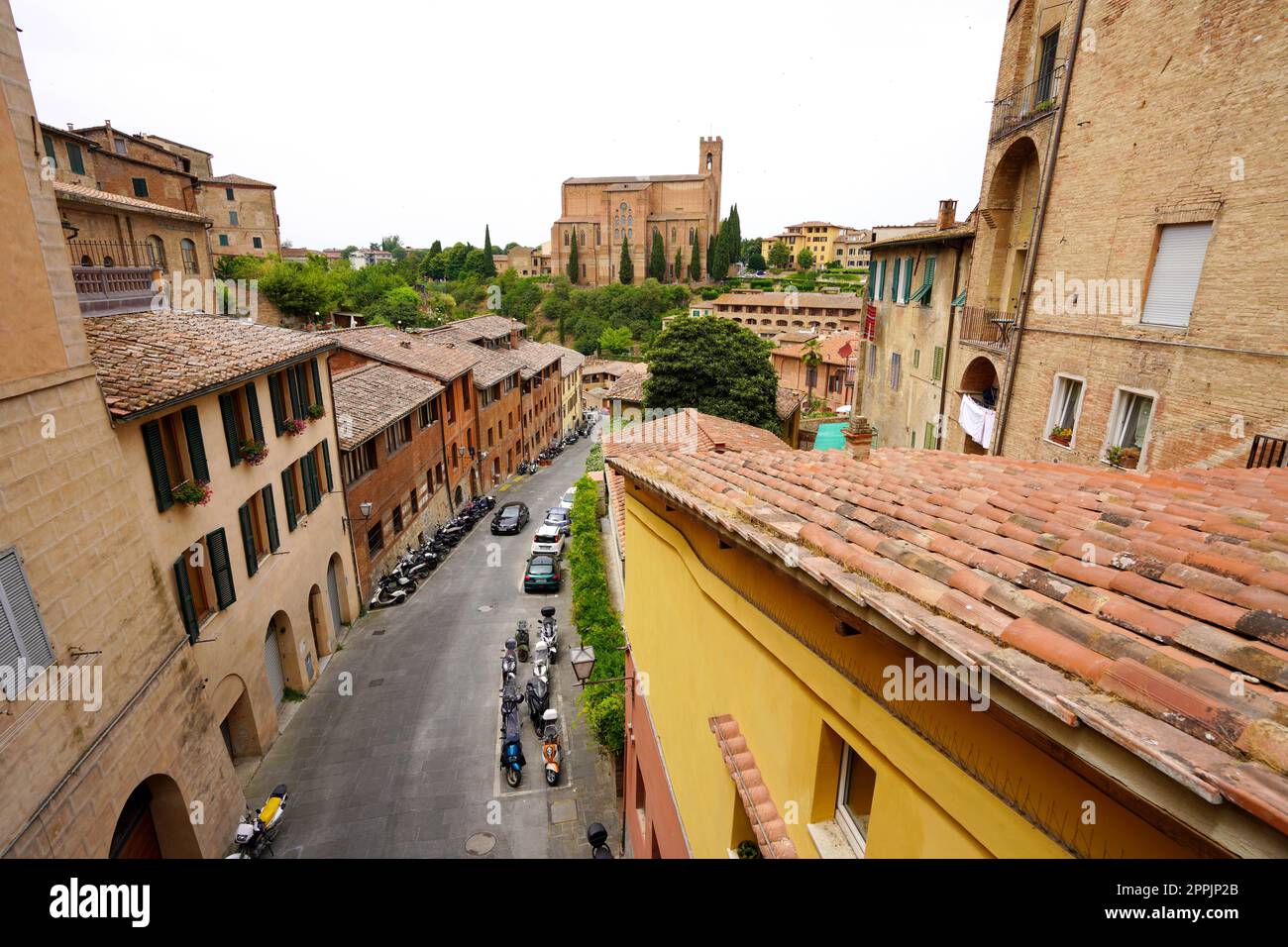 Aerial cityscape of the historic city of Siena, Tuscany, Italy Stock ...