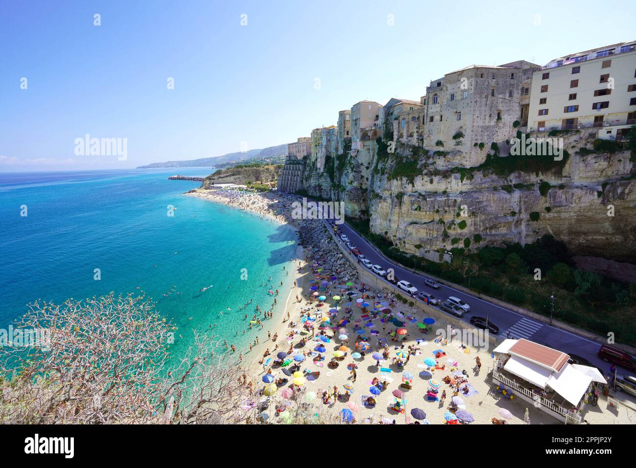 TROPEA, CALABRIA - SEPTEMBER 6, 2022: Aerial view of Tropea historic ...