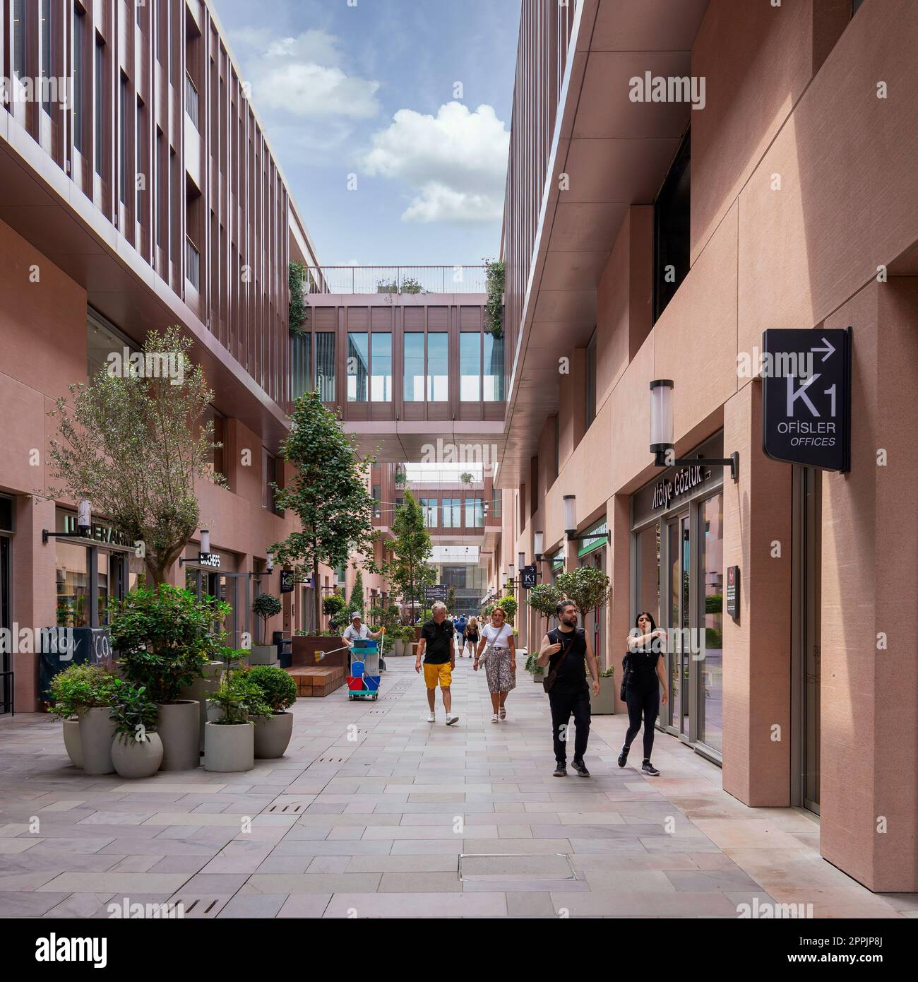 Internal passage at Galataport mall, located along shore of Bosphorus ...