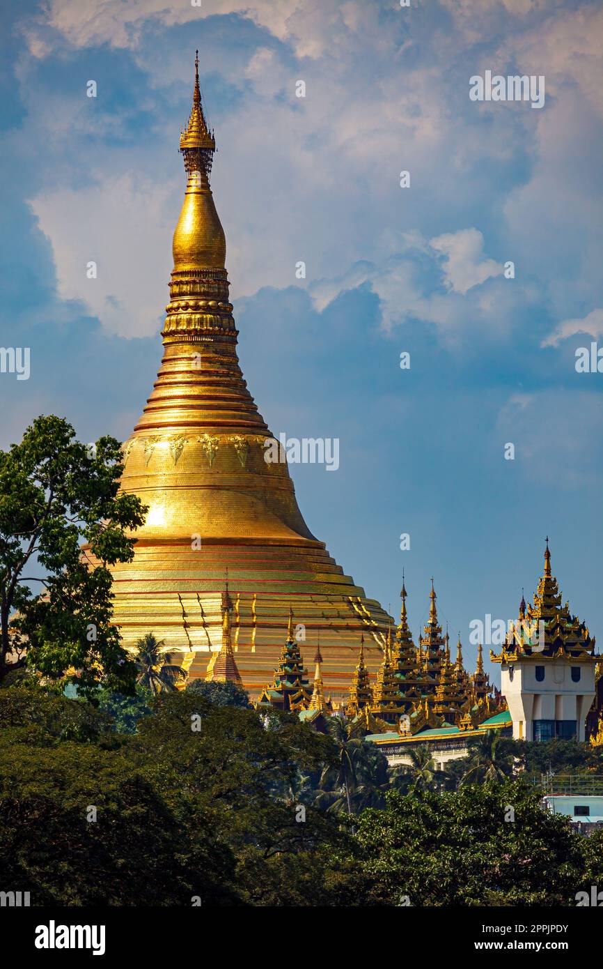 The Shwedagon pagoda in Rangoon Myanmar Stock Photo - Alamy