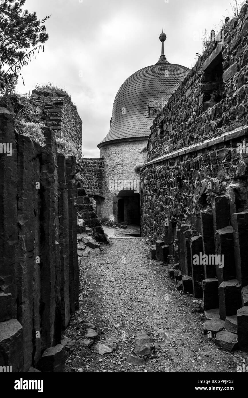 Black basalt building Black and White Stock Photos & Images - Alamy