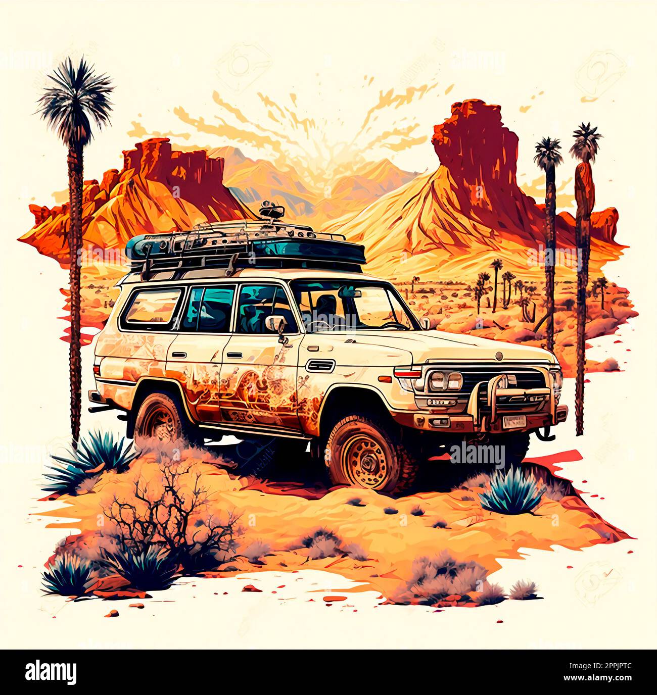 A stunning image of a Toyota Land Cruiser on an off-road adventure ...