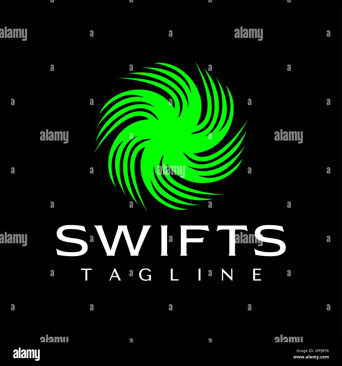 Modern green abstract wind logo design template. Minimalist swift wave ...