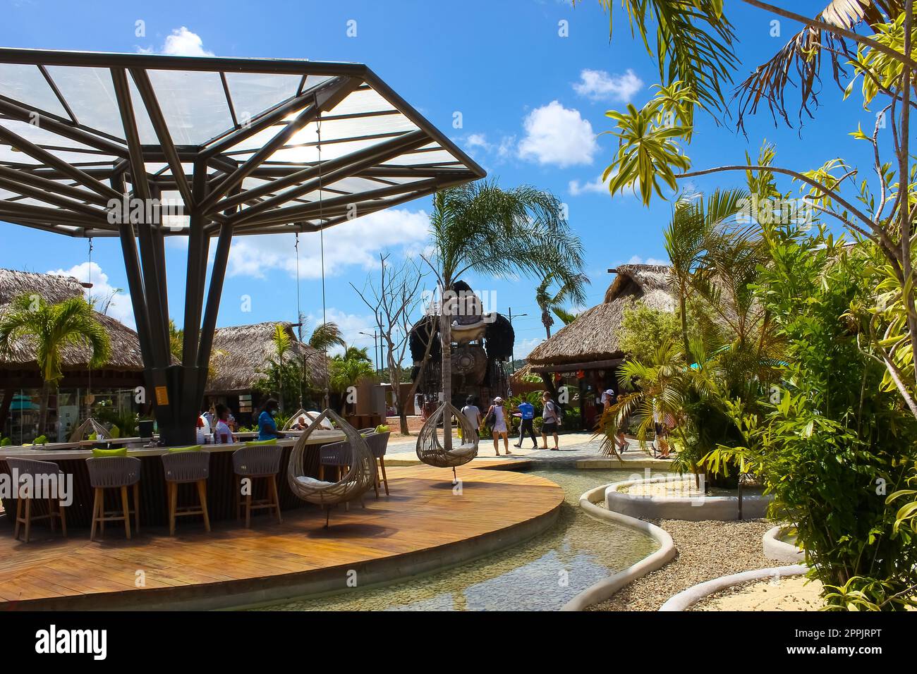 A bar at the cruise ship port Taino Bay in Puerto Plata, Dominican ...