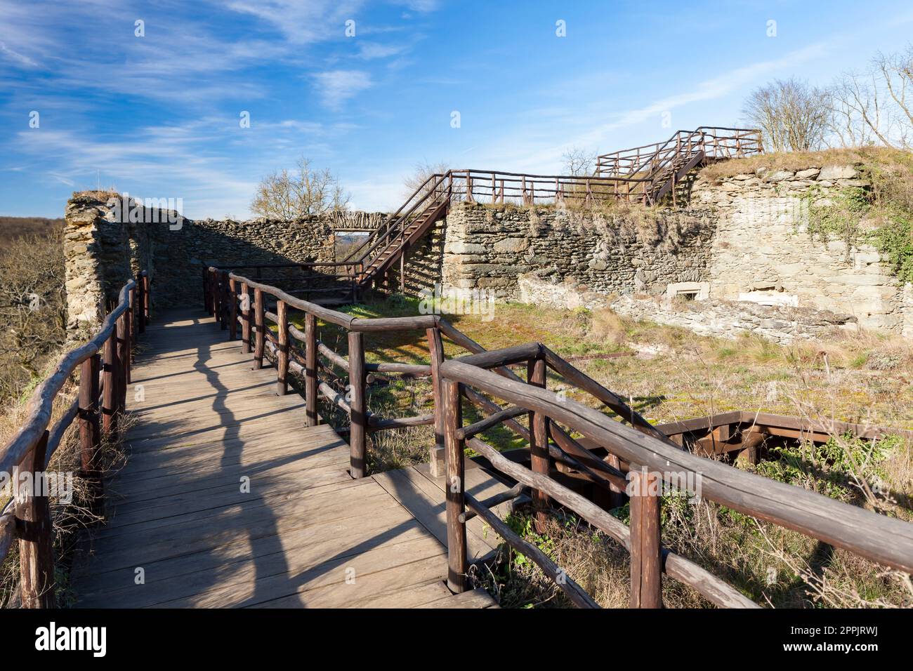 ruins of Novy Hradek castle near Lukov, Znojmo region, Czech Republic ...