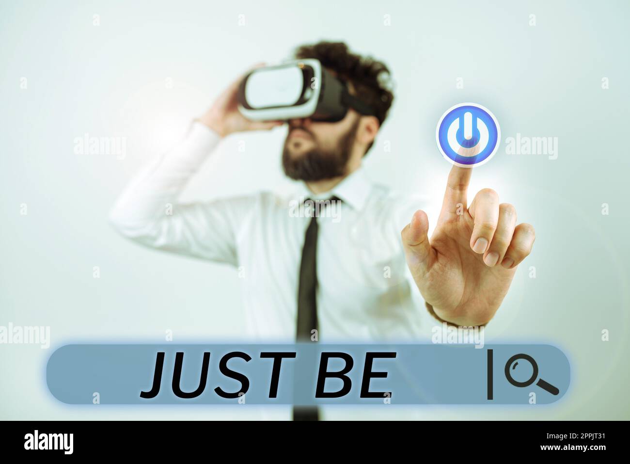 Text caption presenting Just Be. Business showcase to do the things you ...