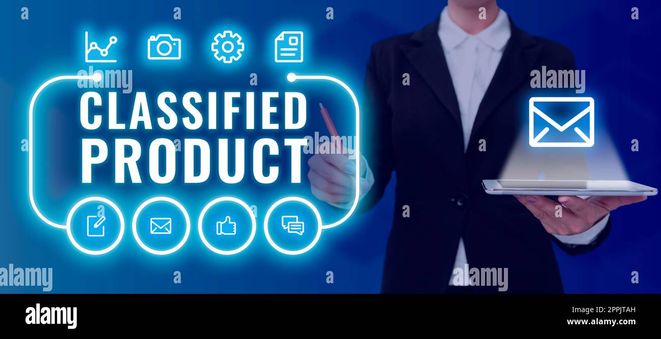 Writing displaying text Classified Product. Business concept Sensitive ...