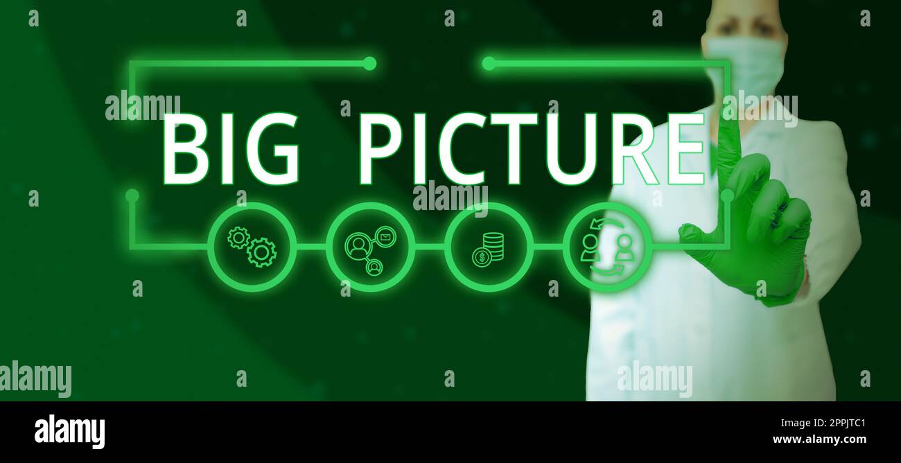 Conceptual caption Big Picture. Business showcase most important facts ... Conceptual caption Big Picture. Business showcase most important facts ...