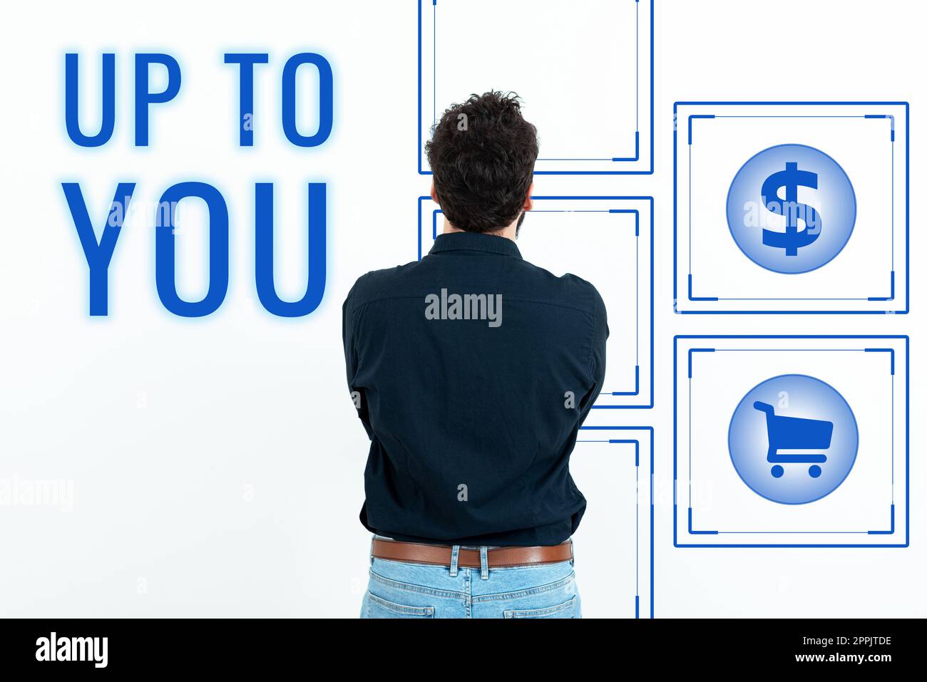 Conceptual caption Up To You, Internet Concept A person giving freedom ...