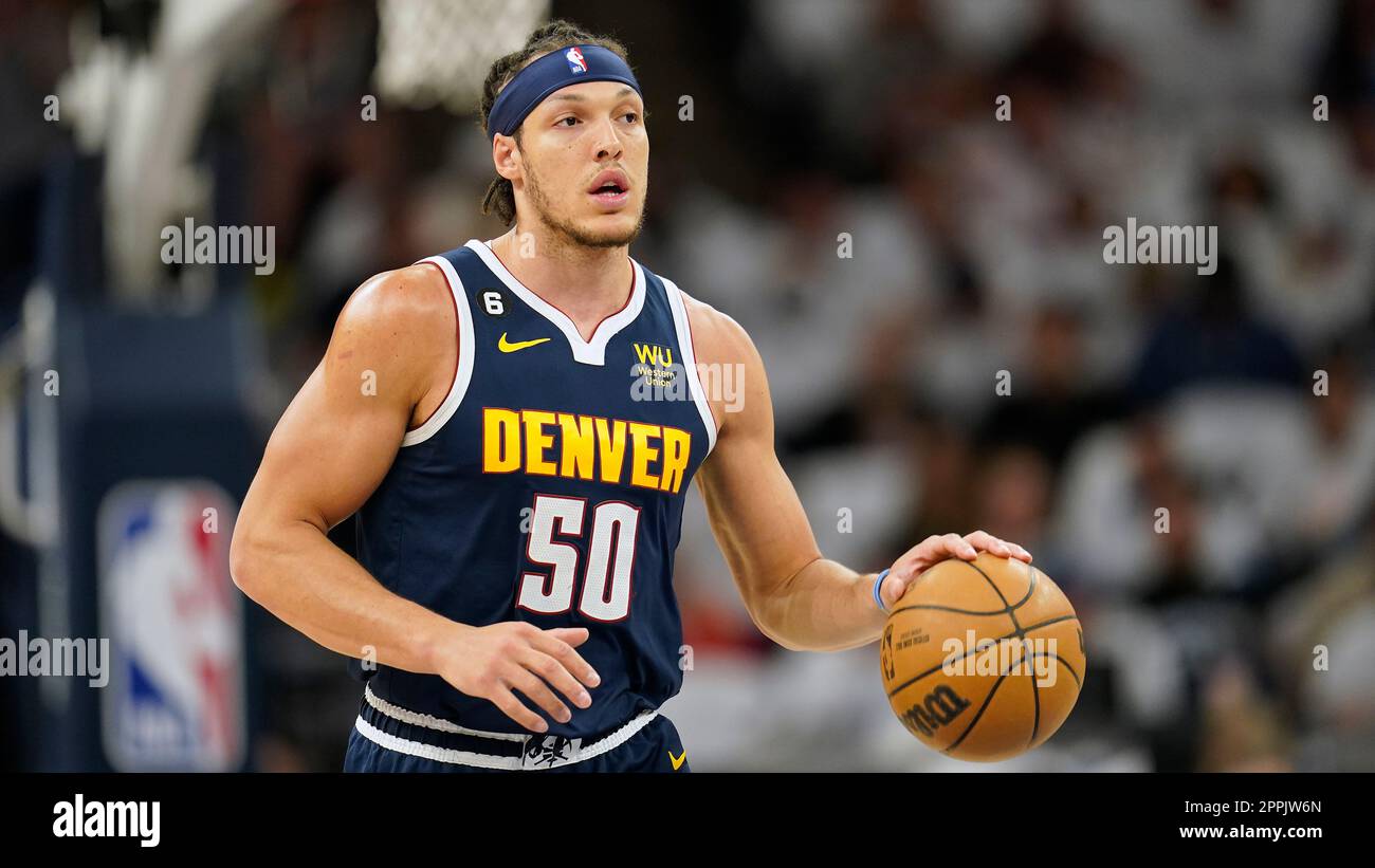 Denver Nuggets forward Aaron Gordon (50) dribbles down the court during ...