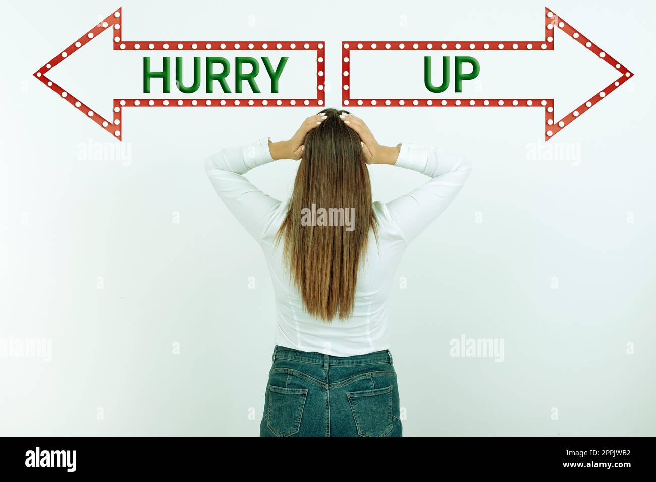 Inspiration showing sign Hurry Up. Business concept asking someone to ...