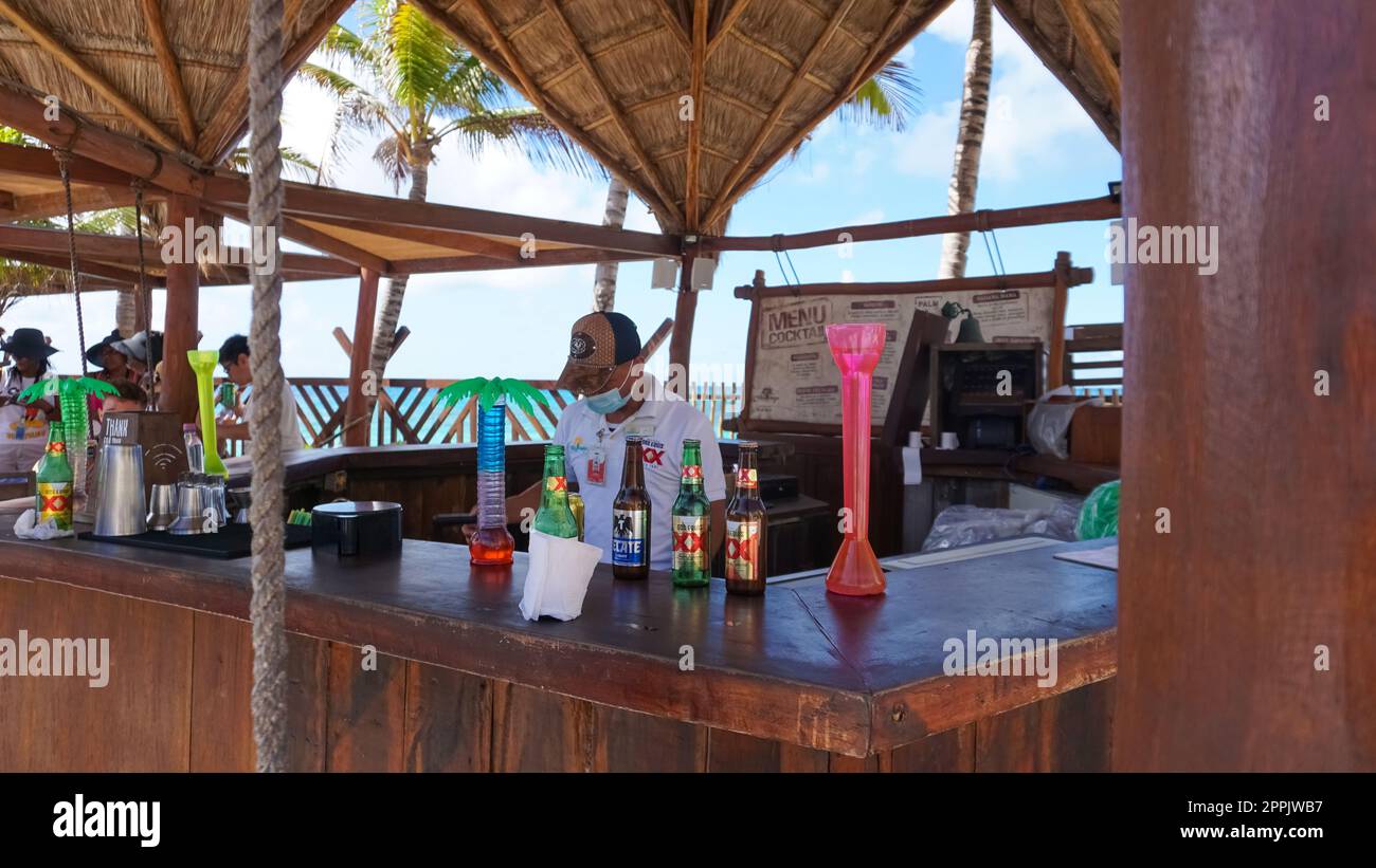 People resting at Costa Maya cruise ship terminal and resort is a ... People resting at Costa Maya cruise ship terminal and resort is a ...