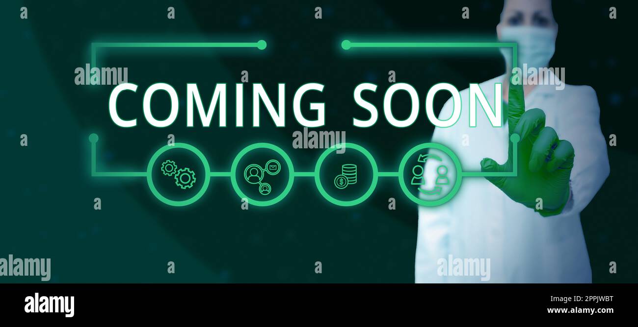 Handwriting text Coming Soon. Word Written on something is going to ...