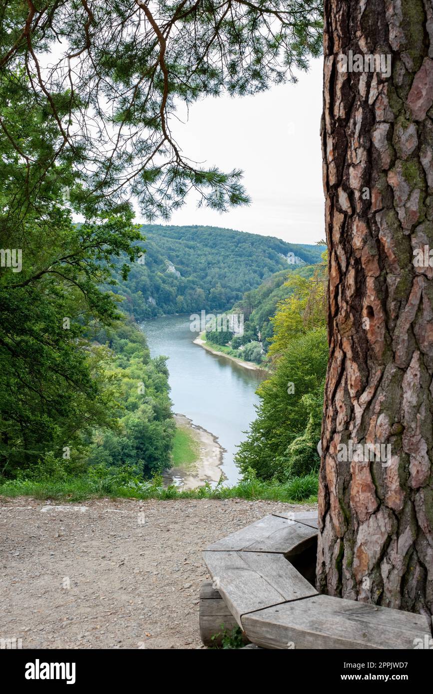 View from Hill Michelsberg to the Danube River, near Kelheim, Bavaria ...