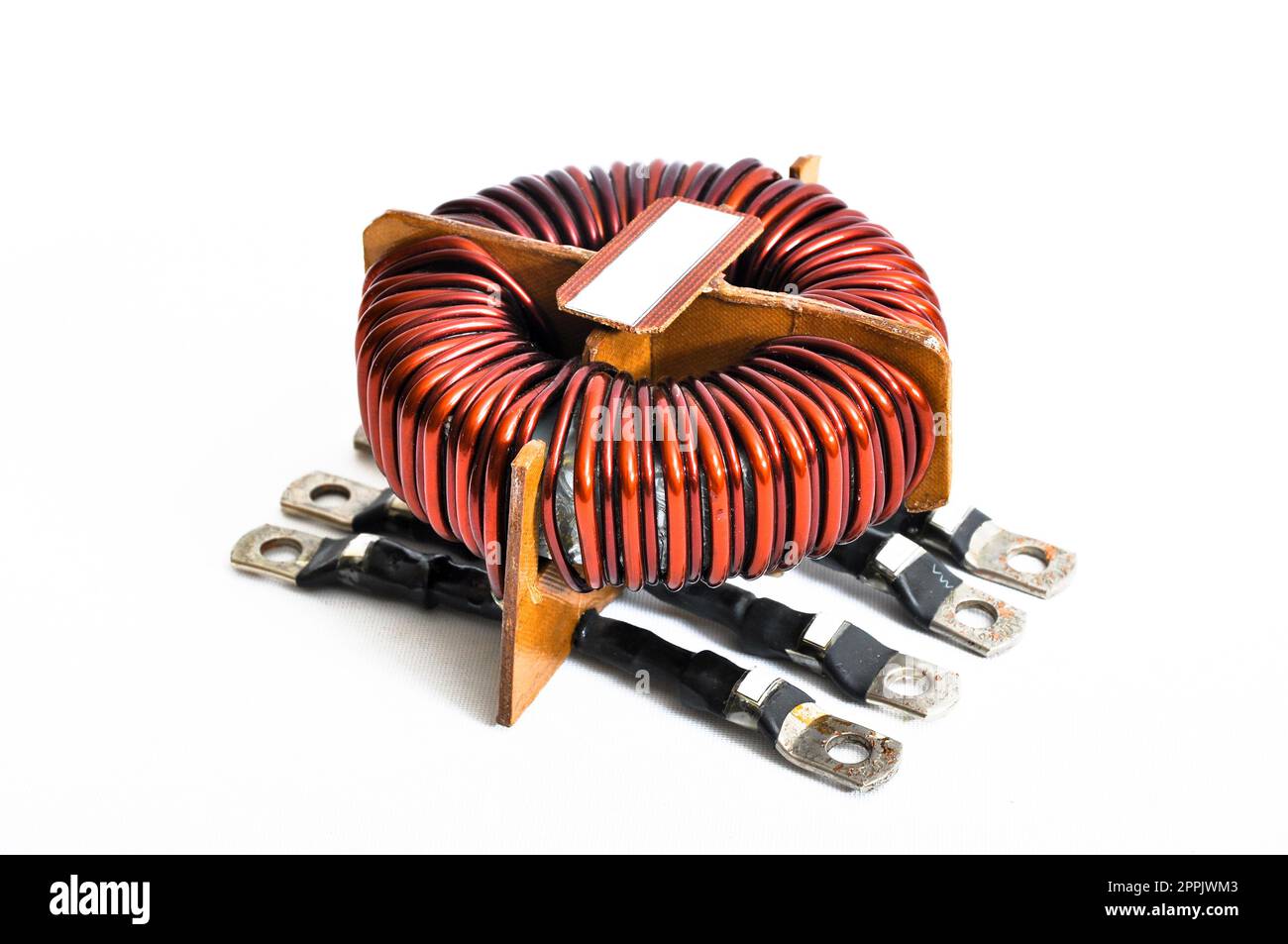 Transformer copper coil isolated on a white background Stock Photo - Alamy