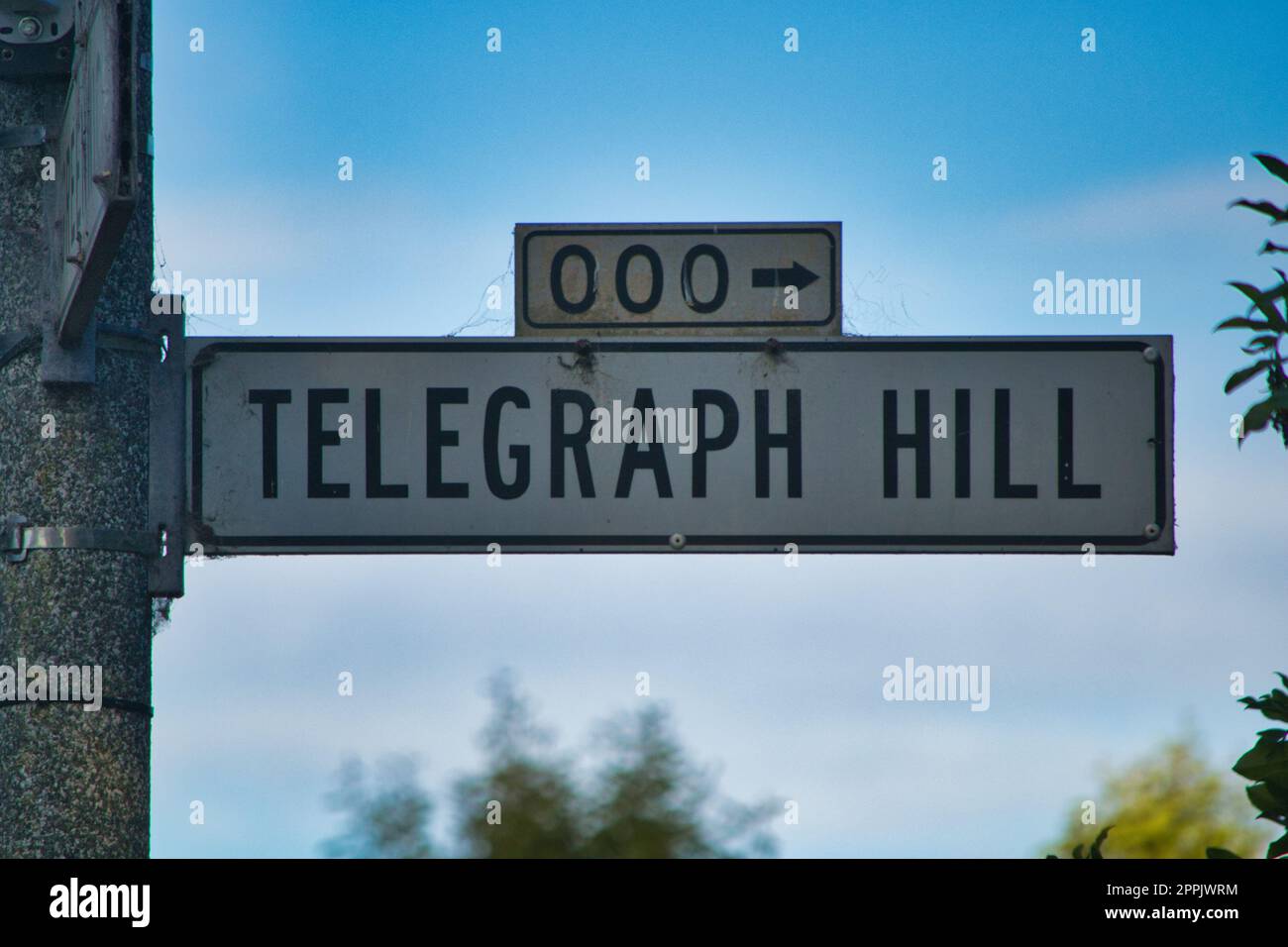Street sign of Telegraph Hill in San Francisco, California United ...