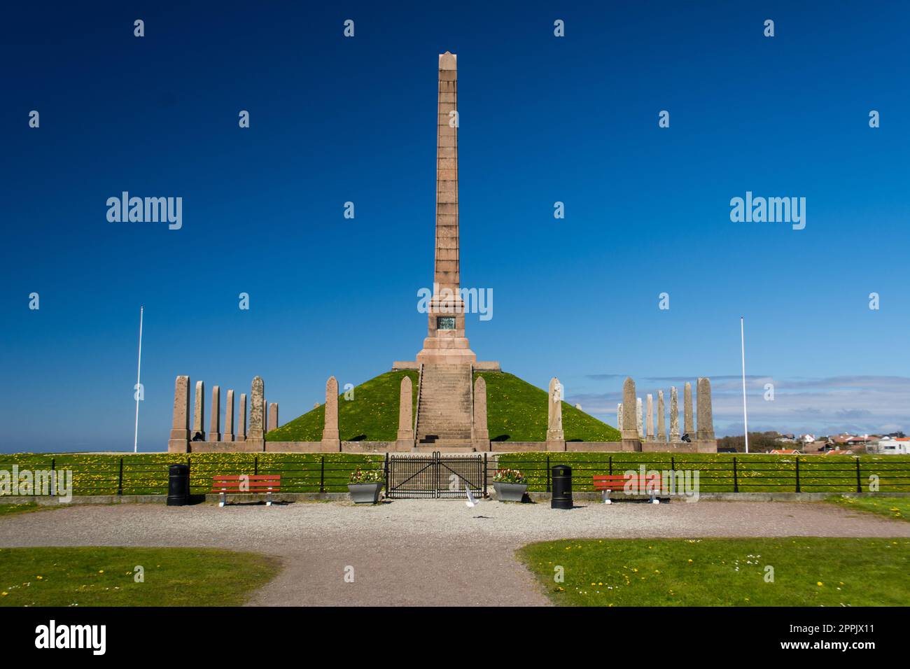 Viking Obelisk Monument in Haraldshaugen, Norway Stock Photo - Alamy