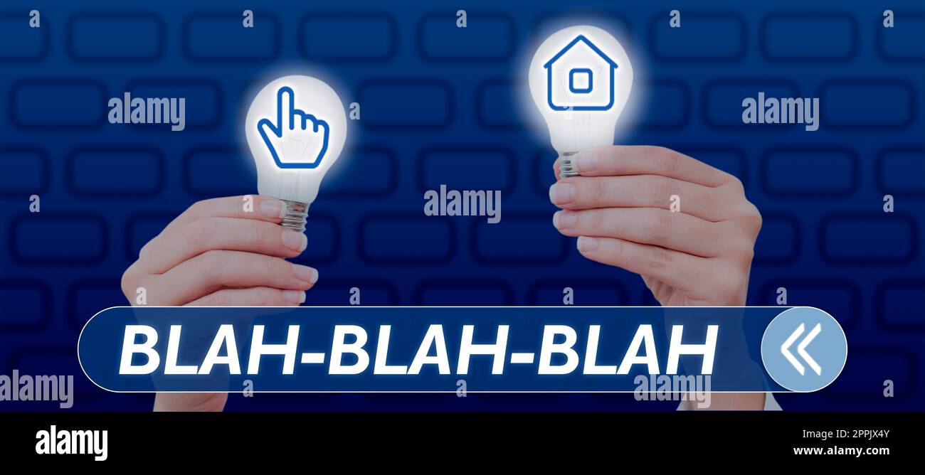 Text Caption Presenting Blah Blah Blah Business Idea Talking Too Much False Information Gossips