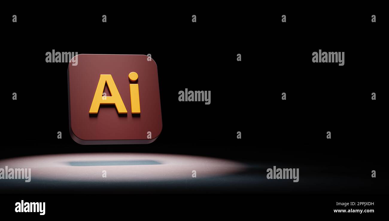 Adobe Illustrator App Icon Spotlighted on Black Background Stock Photo ...