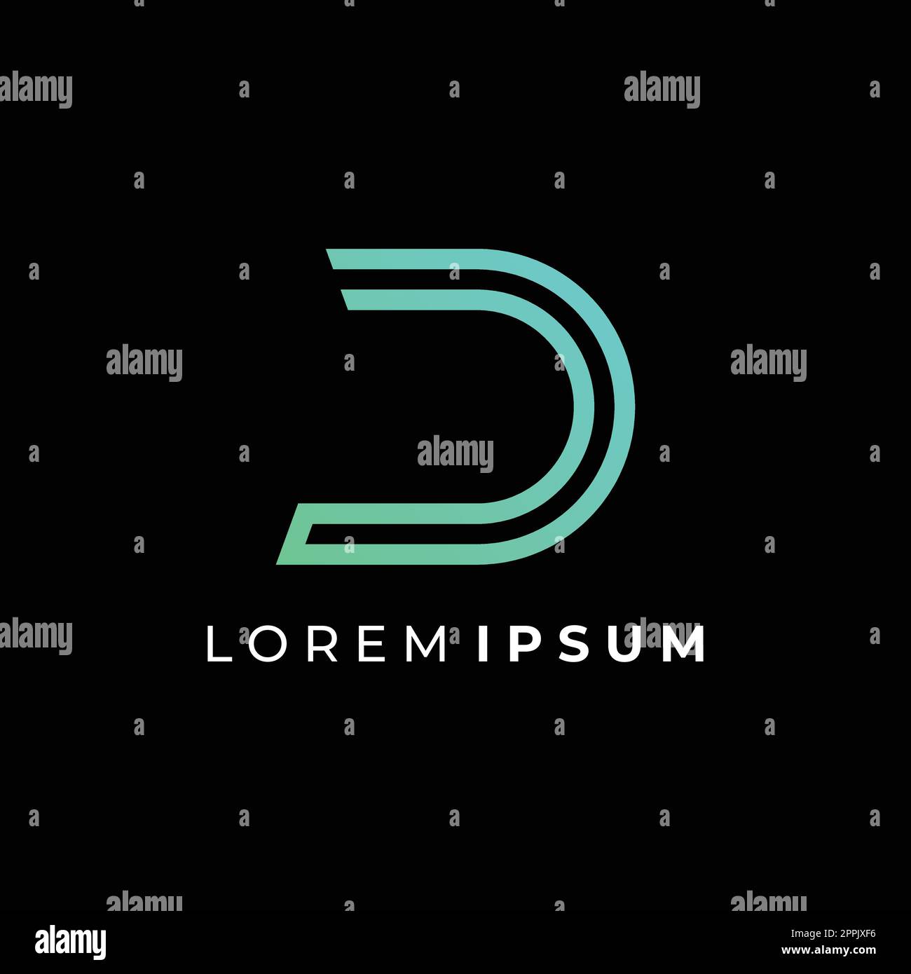 Logo template design Initial geometry of the letter D. Logo design with ...