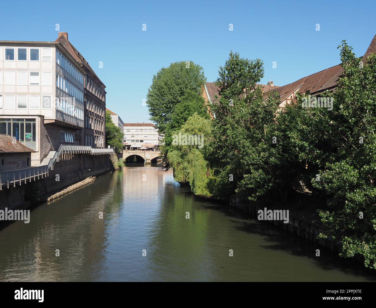 Museum Bruecke bridge over river Pegnitz in Nuernberg Stock Photo - Alamy