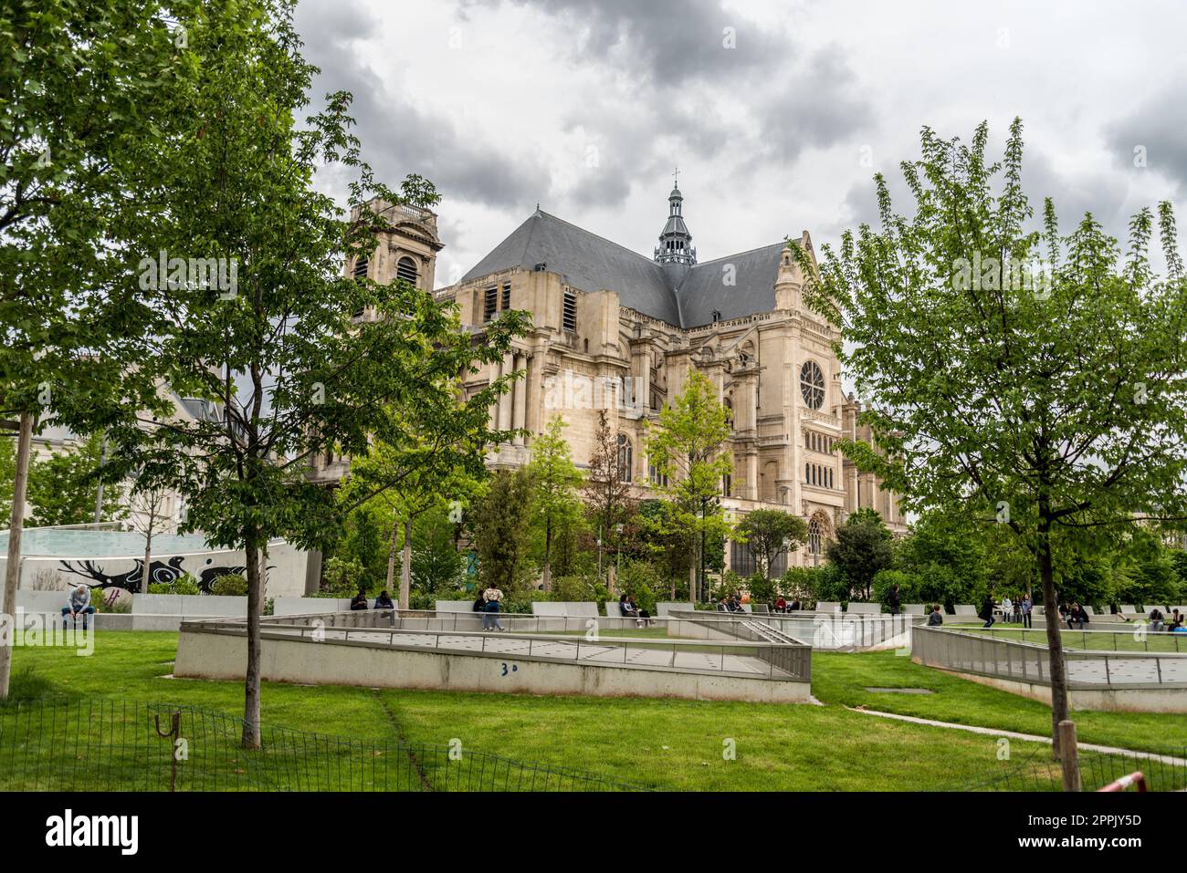 Beautiful gothic church Saint Eustache in Paris Stock Photo - Alamy