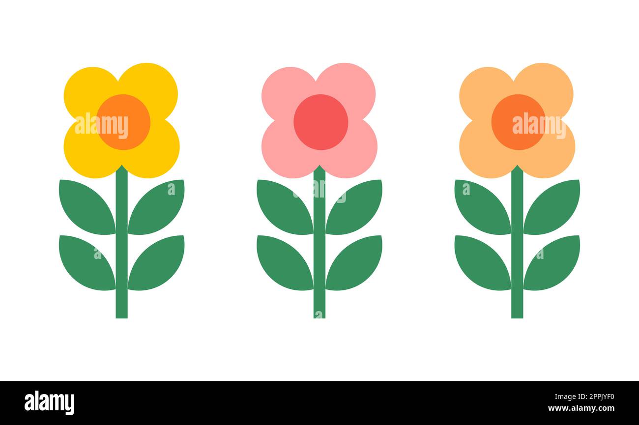 Cute flowers icons. Vector illustration Stock Vector Image & Art - Alamy