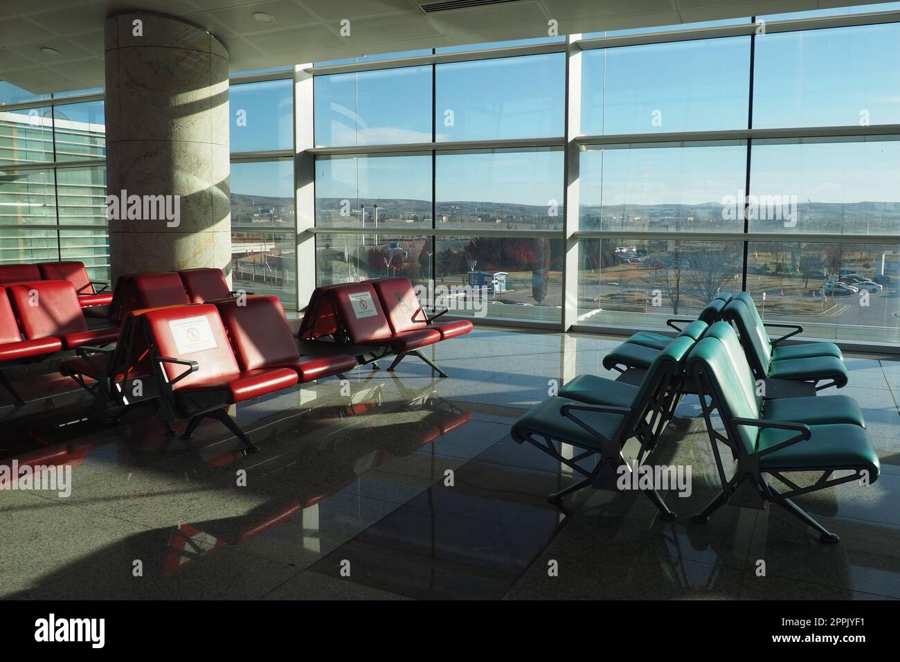 Ankara, Turkey, Esenboga Havalimani Airport. The waiting room, a place ...