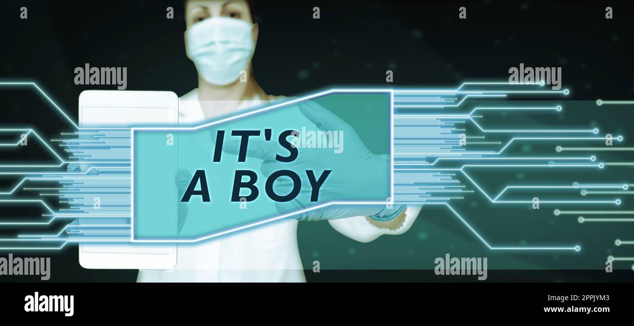 Conceptual display It's A Boy. Business showcase Expecting a male baby ...