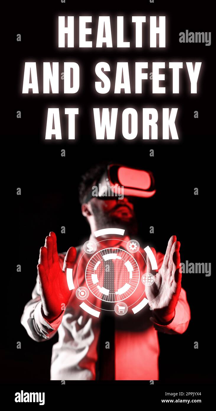 Text sign showing Health And Safety At Work. Business showcase Secure ...