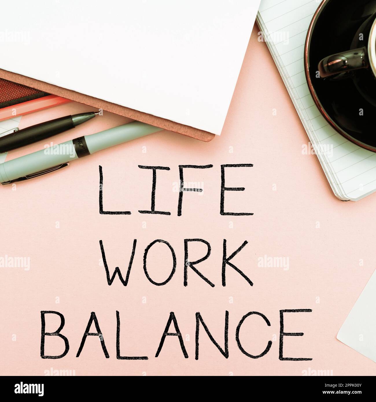 Text caption presenting Life Work Balance. Business showcase stability ...