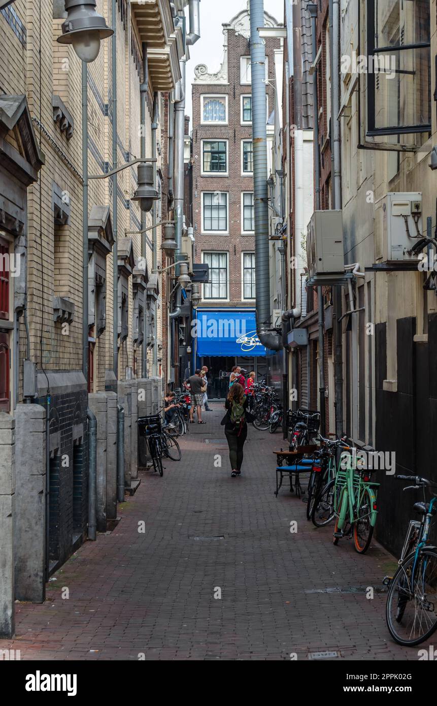 AMSTERDAM, THE NETHERLANDS - AUGUST 24, 2013: Urban landscape, view of ...
