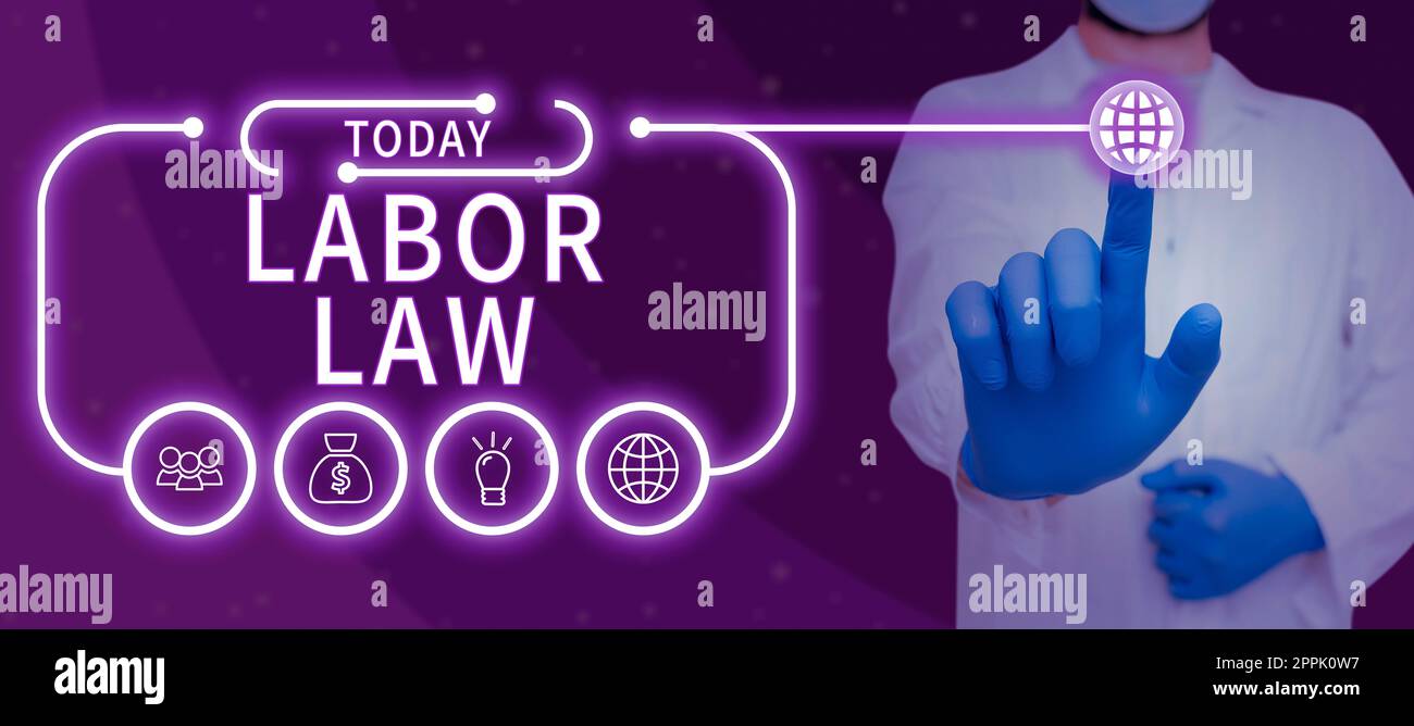 Hand writing sign Labor Law. Business approach rules relating to rights ...