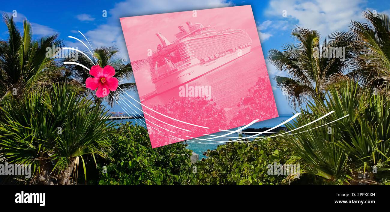 View of Cococay, the island at Bahamas, where guests can spend the day ...