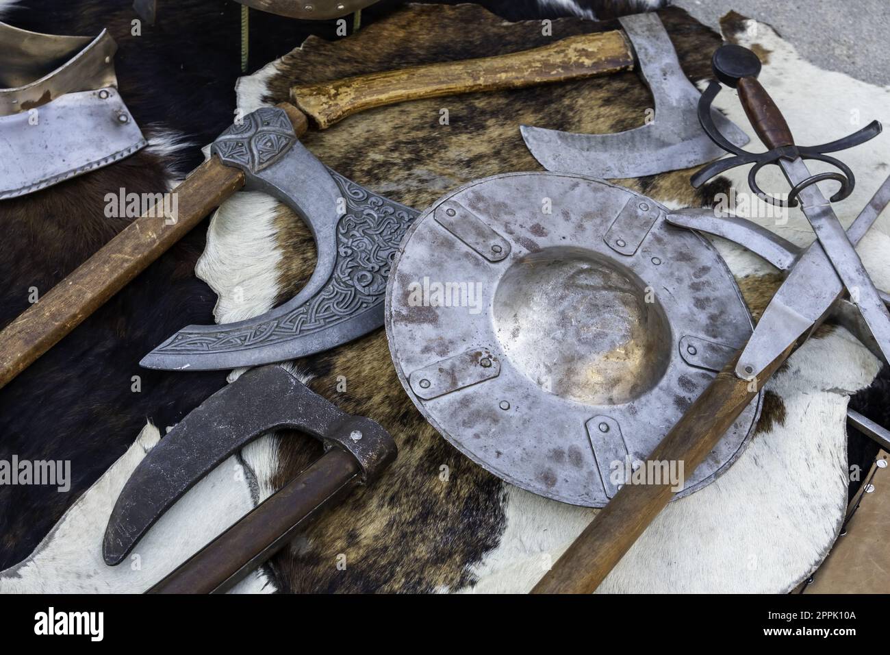 Ancient medieval shields Stock Photo - Alamy