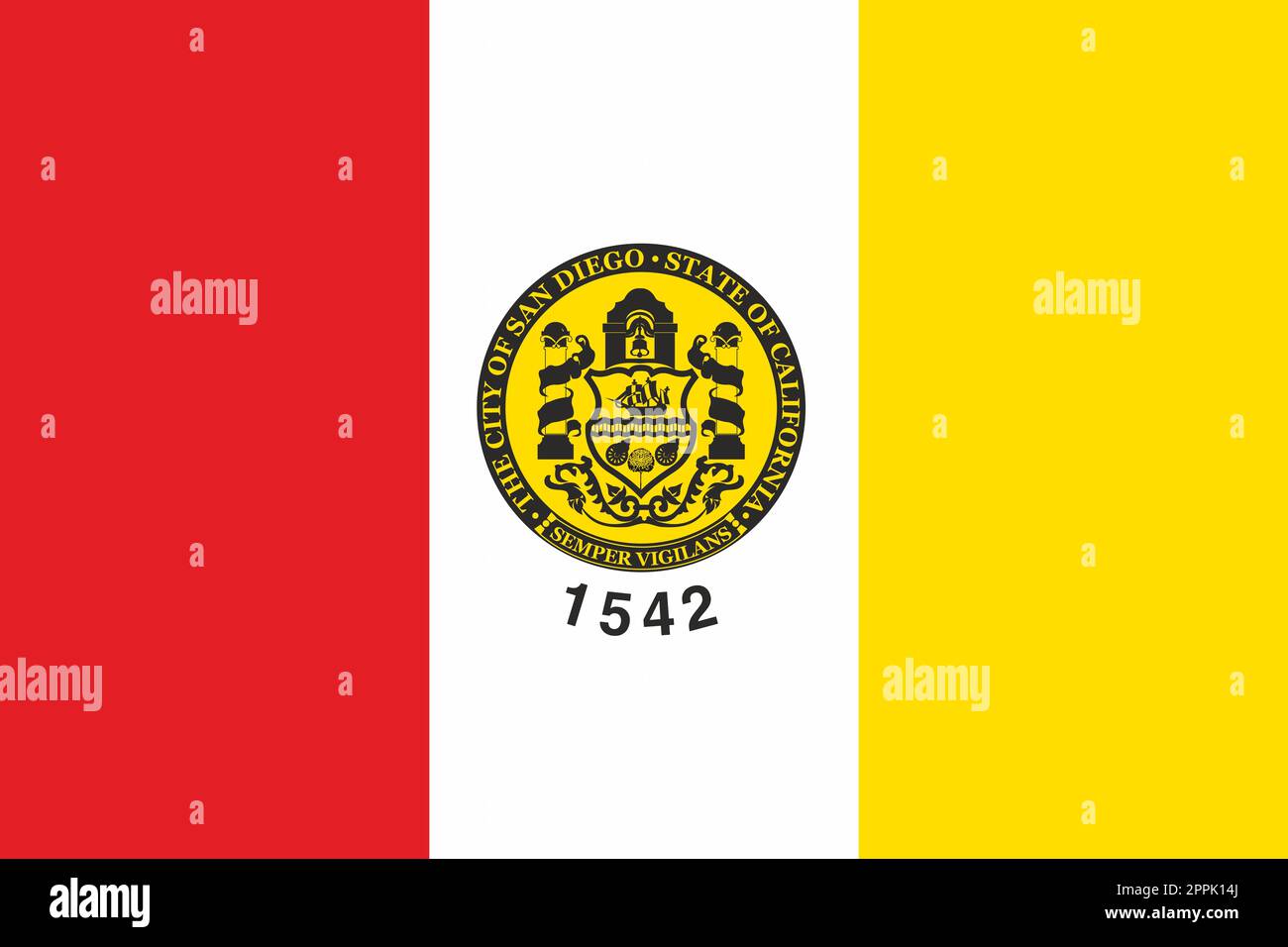 Flag of American city San Diego. California capital flag. Symbol of ...