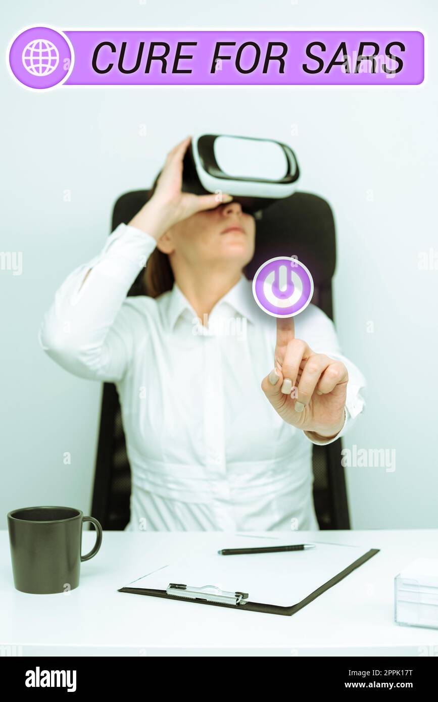 Sign displaying Cure For Sars. Conceptual photo Medical treatment over ...