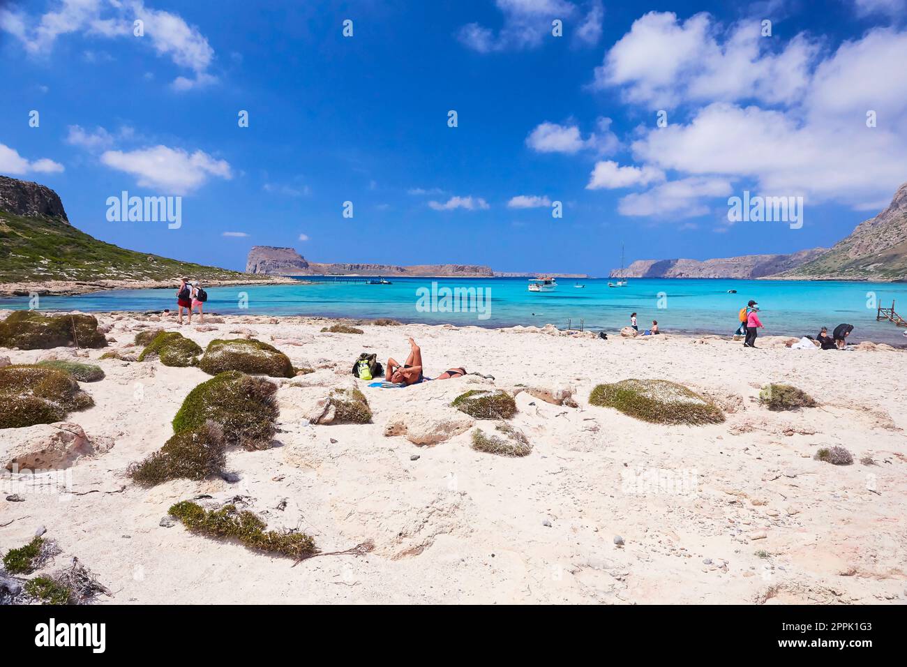 The island Gramvousa and the bay Balos Stock Photo - Alamy